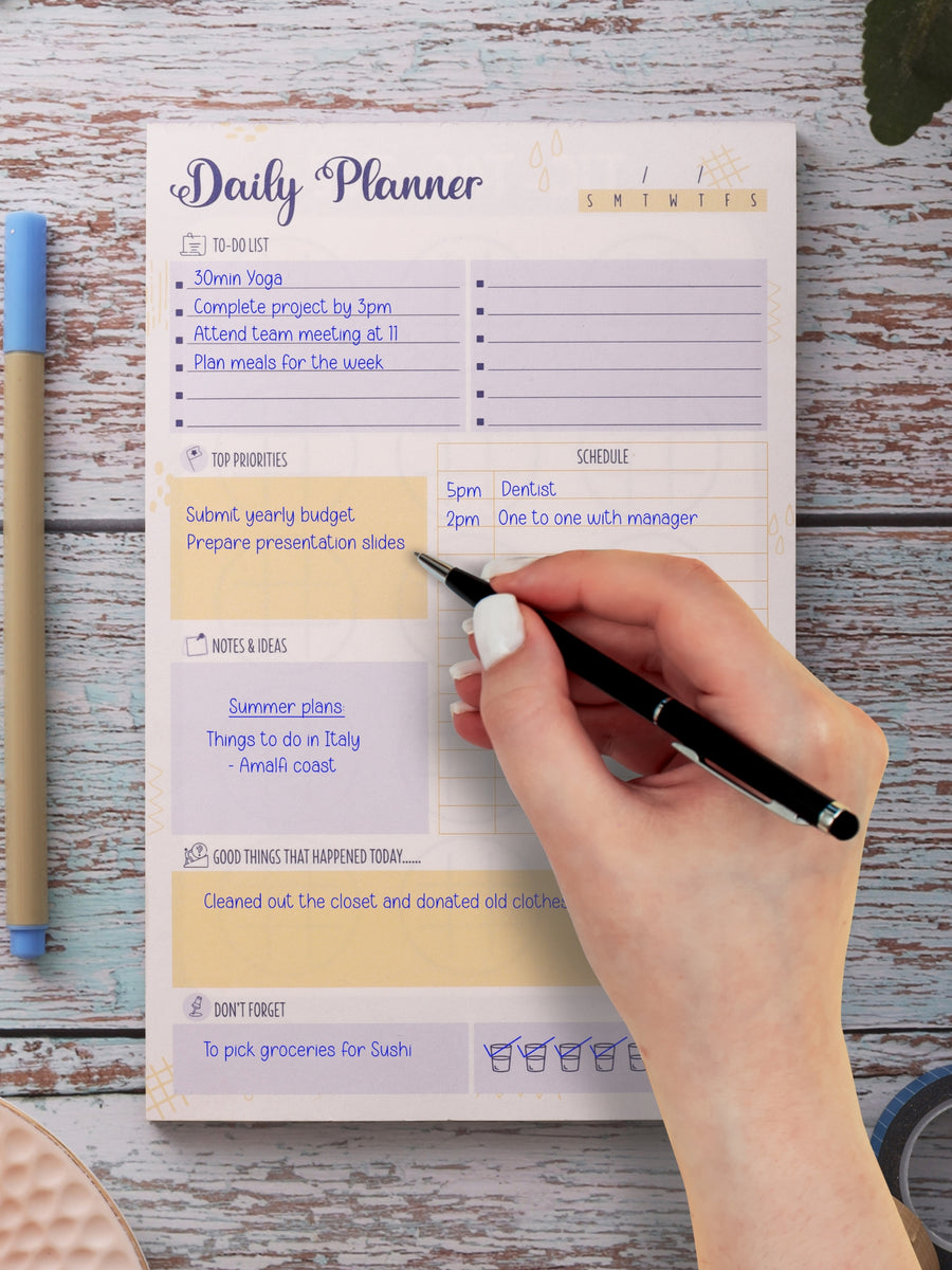 Doodle Undated Daily Planner Tear Away Notepad Sheets Daily Pad 01