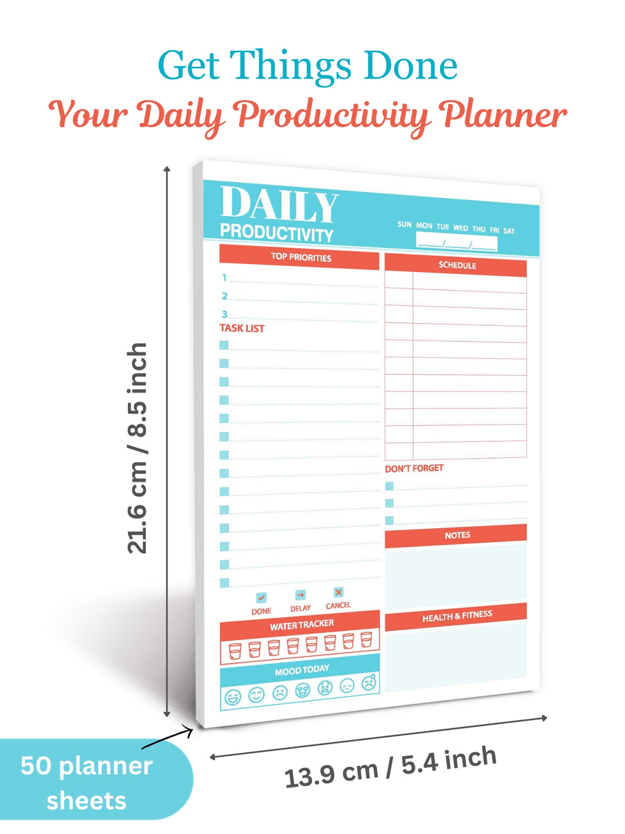 Doodle Undated Productivity Planner Tear Away Notepad Sheets ...
